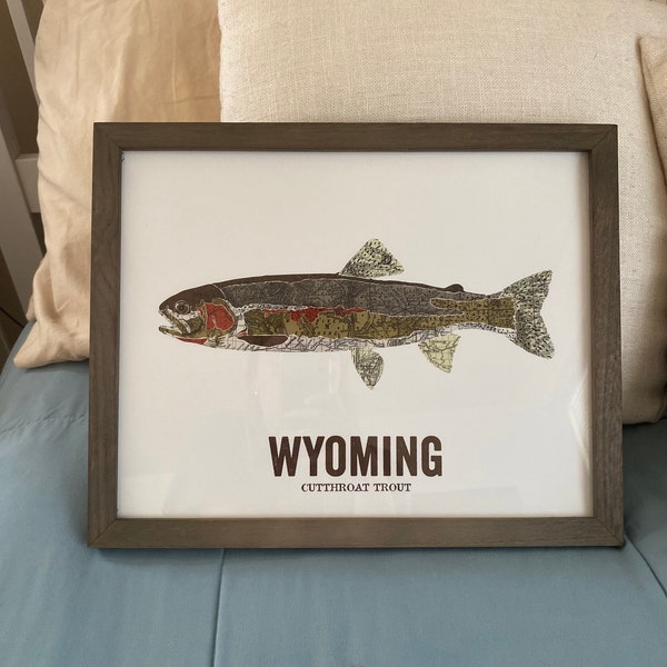 Colorado State Fish, Map Art, Nature Outdoor Art, Vintage Map Art, Art ...