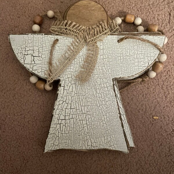 Wooden Angel Banner, Farmhouse Christmas Decor, Farmhouse Crackled ...