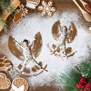 Cookie Cutter Kids Backdrop, Christmas Snow Angels in Flour - Etsy