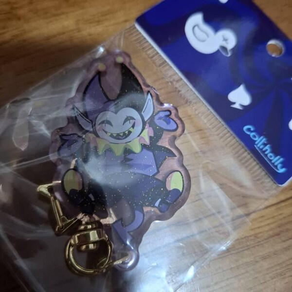 Jevil Deltarune Glitter Keychain - Acrylic Epoxy Charm 2.5in. - Etsy