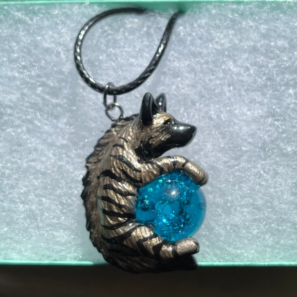 Striped Hyena Necklace With Custom Color Stone - Etsy