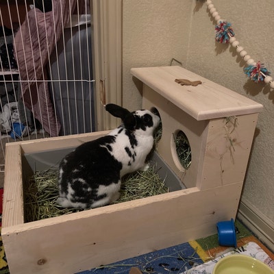 Rabbit Hay Feeder With Litter Box Extra Large for Pet Bunny Rabbits - Etsy