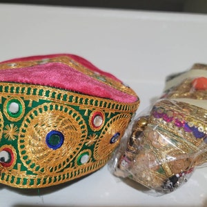 Traditional Embroided PTM Style Round Cap for Men. Size 21, 22 & 22.5 ...