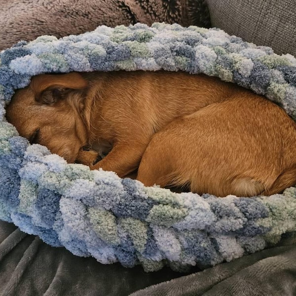 Crochet Pattern Cat Cocoon Bed Large Chunky Yarn Crochet Bed for Pet ...