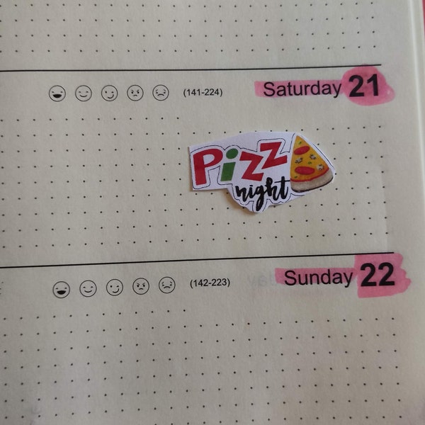 Pizza Time Printable Planner Stickers, Pizza Digital Stickers, Pizza ...
