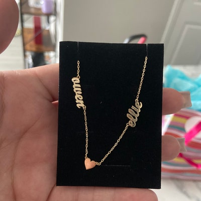 Two Name Necklace With Heart, Multiple Name Necklace, 2 Names Necklace ...