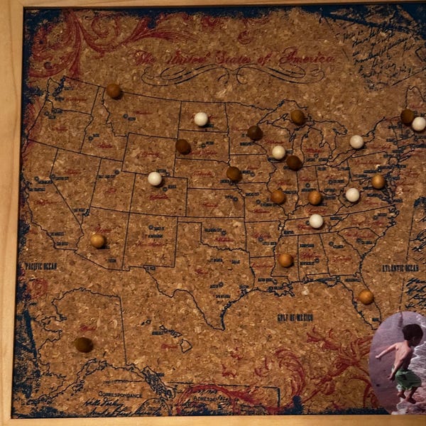 Push Pin Map, Personalized US Push Pin Canvas Map, Pushpin USA Canvas ...