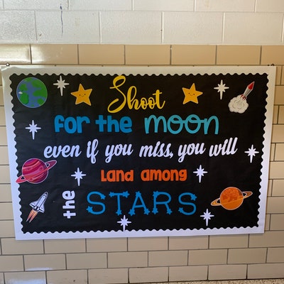 SHOOT FOR THE Moon Bulletin Board Letters Classroom - Etsy