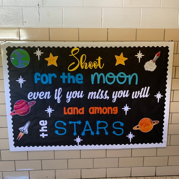 Shoot for the Moon Bulletin Board Kit: Classroom Decoration - Etsy