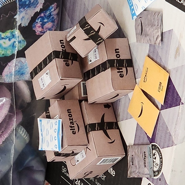 Christmas Elf Sized Elfazon Boxes amazon Elf Prop Idea Digital Download ...