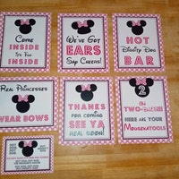 Minnie Mouse Party Signs in Light Pink - Instant Download Minnie Mouse ...