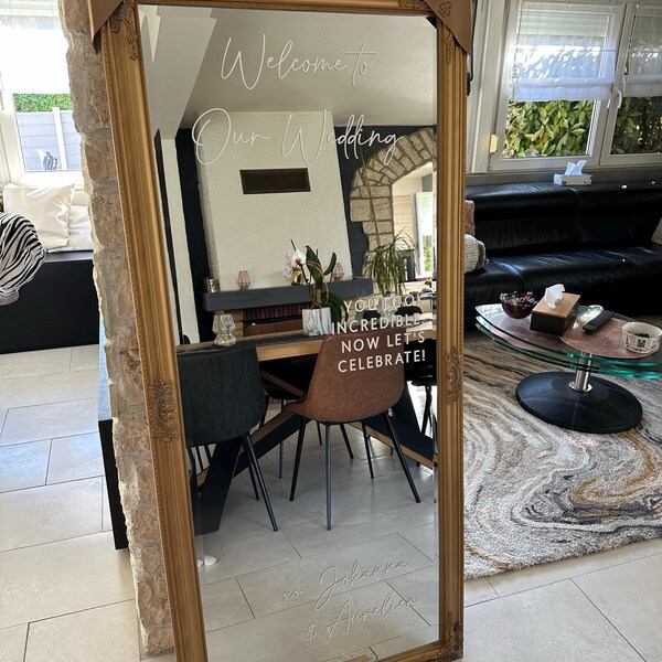Welcome to Our Wedding Mirror Decal DIY Wedding Entrance Sign You Look ...