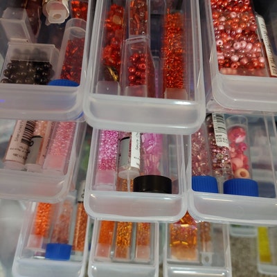 10pack 3 Clear Flip Top Containers Seed Bead Storage, Candy Favor Tube ...