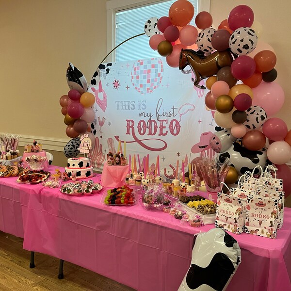 First Rodeo Birthday Party Decor Girl 1st Rodeo Cowgirl Balloon Garland ...
