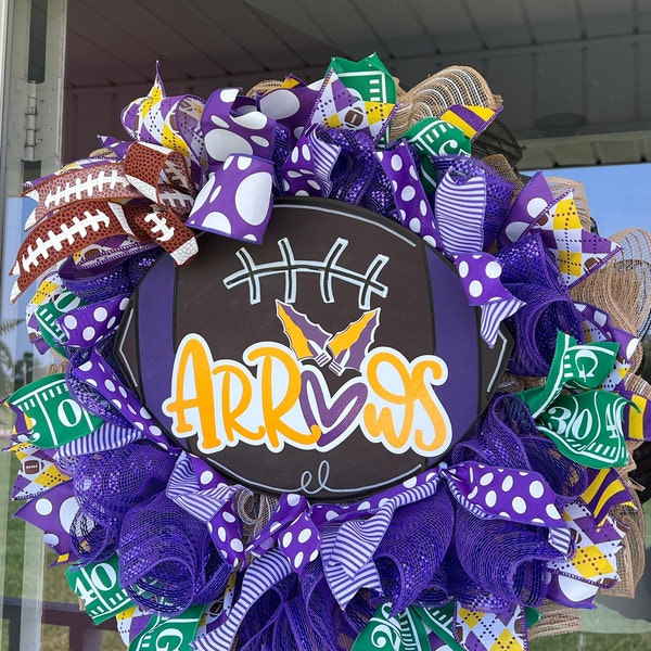 Personalized Football Door Wreath Choose Your Team and Colors: Fall ...