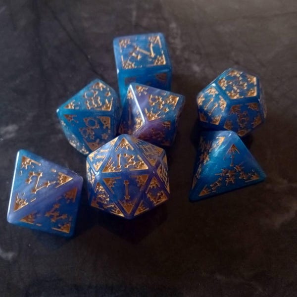 Guiding Stars Exclusive 7 Dice Set | Unique Constellation Star Chart ...