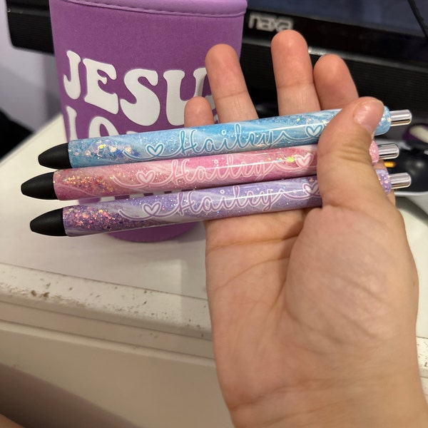 Pastel Glitter Pen: Milky Way Swirl, Handmade, Refillable Inkjoy Pen - Etsy