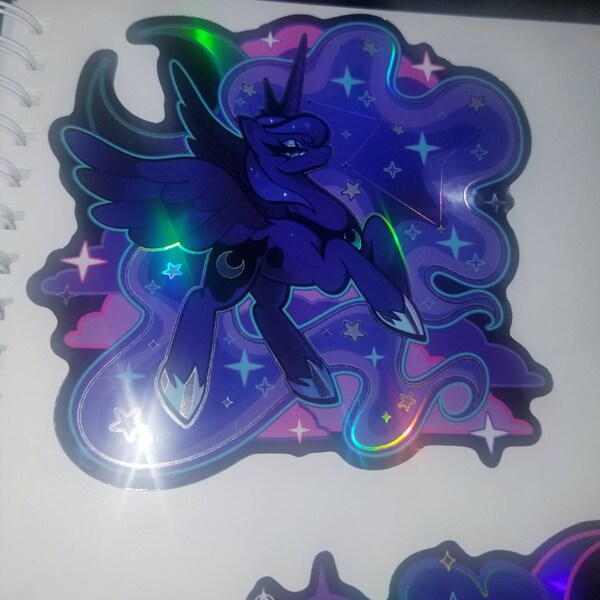 4 X 4 Holographic Princess Luna Vinyl Sticker - Etsy
