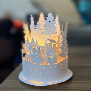 Christmas 5 Sided Paper Cut Light Box Template, Shadow Box, 3D Lanterns ...
