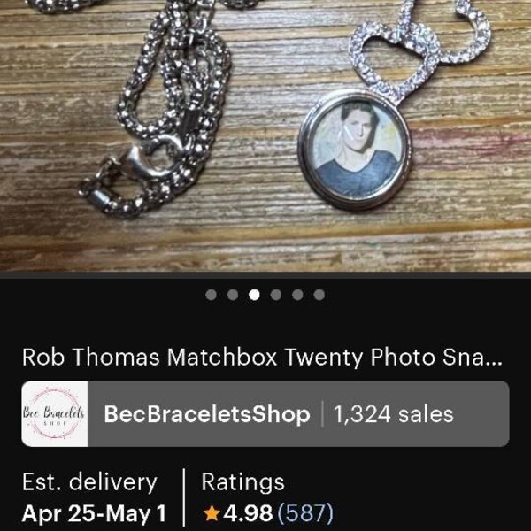 Rob Thomas Photo Snap Bracelet Fits 18-20mm Matchbox 20 Black Sparkle ...