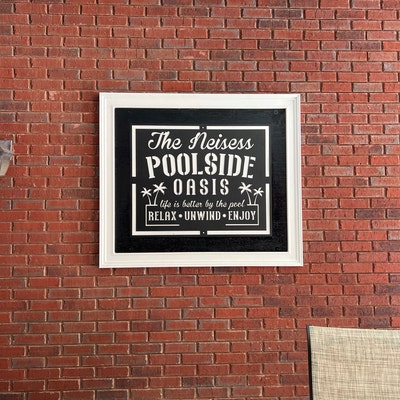 Personalized Family Pool Sign, Swimming Pool Metal Sign, Tiki Bar, Pool ...