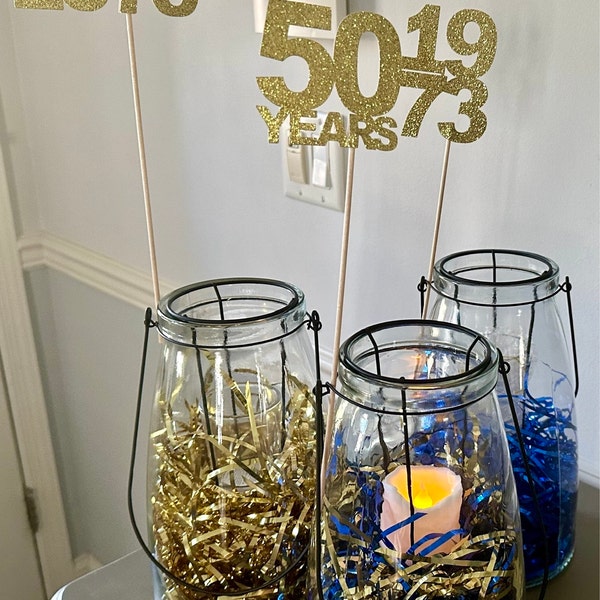 100 Years Centerpiece Sticks, Set of 3, 100th Birthday, 100 Year ...