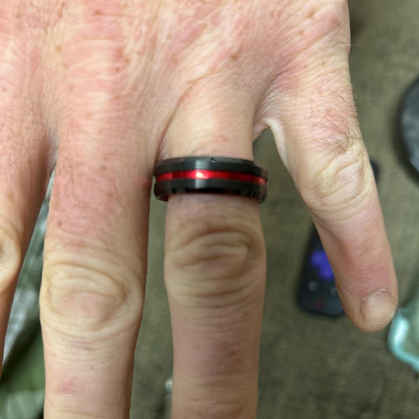 Meteorite Wood Ring Charred Whiskey Barrel Ring With Meteorite Whiskey ...