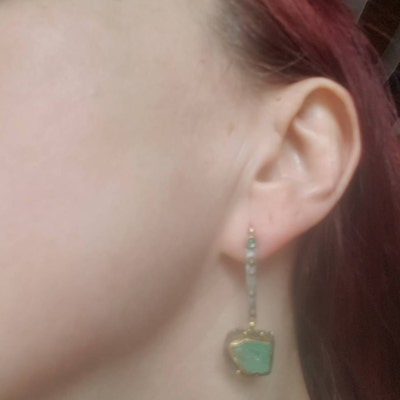 Watermelon Tourmaline, Peridot, Iolite Earrings - Etsy