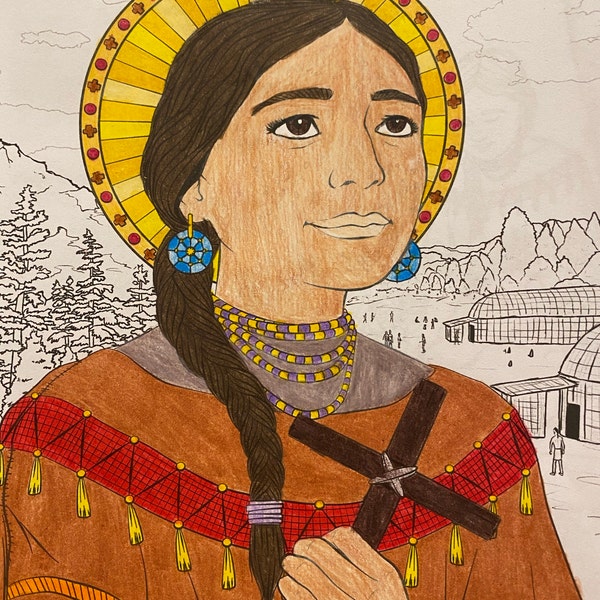Saint Kateri Tekakwitha Coloring Pages - Etsy