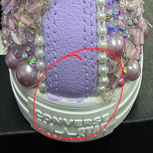 Lavender Rhinestone Converse, Bling High Tops, Custom Bedazzled ...