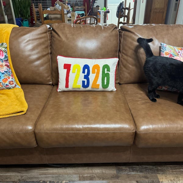 Zip Code Pillow, Housewarming Gift, Punch Needle Custom Pillow ...
