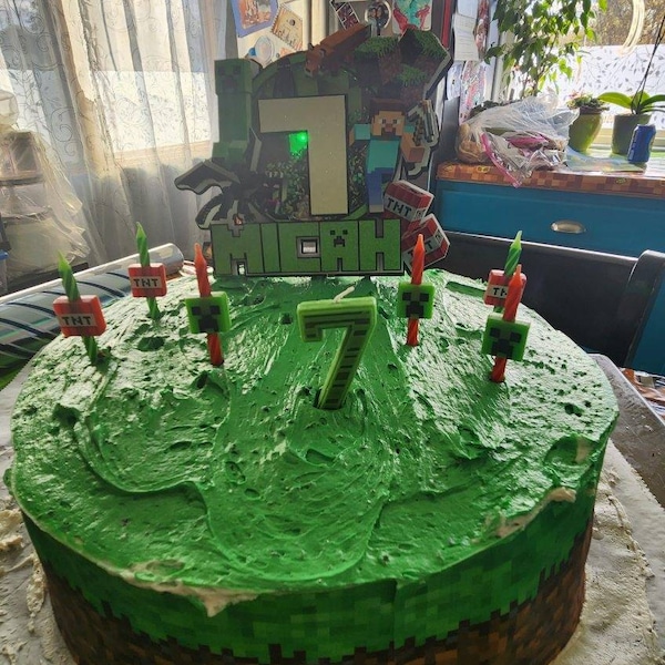 Video Game Pixels Edible Cake Wrap or Gamer Birthday Cake Topper - Etsy