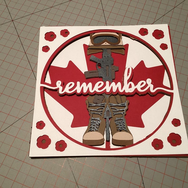 3D CANADIAN BATTLEFIELD CROSS Svg - Remembrance Day Shadow Box Svg ...