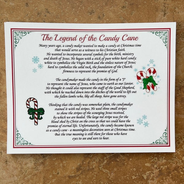 Legend of the Candy Cane Printable - Nativity Candy Cane Tag ...