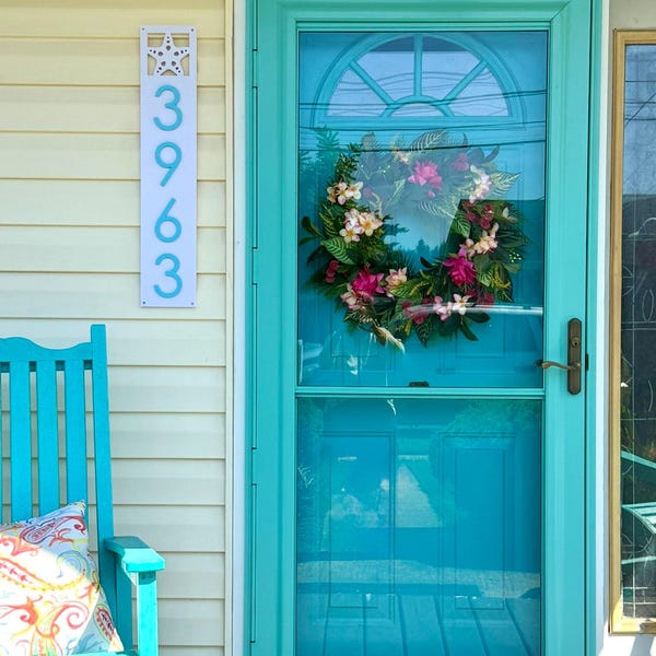 Coastal Address Numbers Plaque | Vertical or Horizontal | Beach House ...