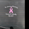 Breast Cancer in Loving Memory Car Window Decal | Car Decals | Breast ...