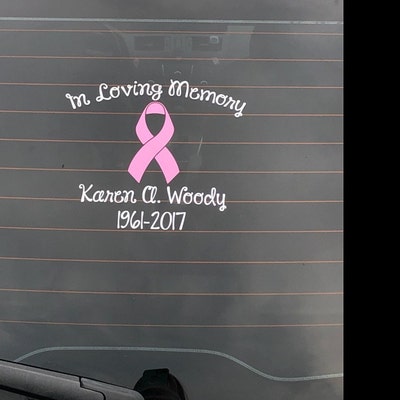 Breast Cancer in Loving Memory Car Window Decal Car Decals Breast ...