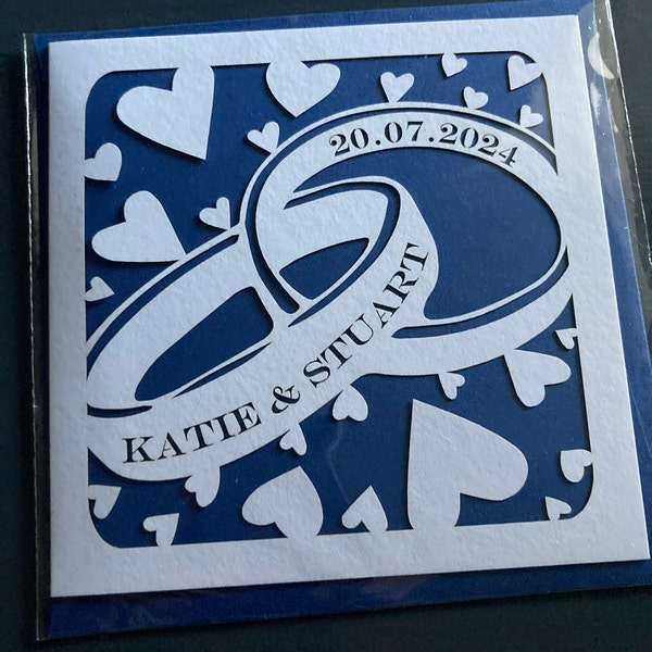 Personalised Entwined Wedding Rings Card - Etsy UK