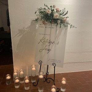 White Acrylic Wedding Sign With 3D Gold Mirror Names Wedding Welcome ...