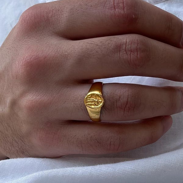 Apollo Signet Ring, Handmade 925 Sterling Silver Ring, Ancient Greek ...