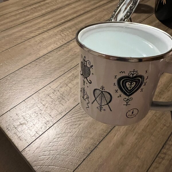 EZILI DANTO Eskòt Petro Haitian Vodou Vèvès Enamel Mug **medium Size ...