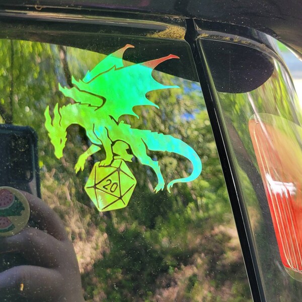 D20 Dragon Decal - Vinyl Decal, Bumper Sticker for Cars, Laptops - Etsy
