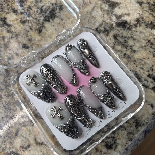 Mermaid Shell Press on Nails | 3D Pearl & Starfish Ocean Nail Art ...