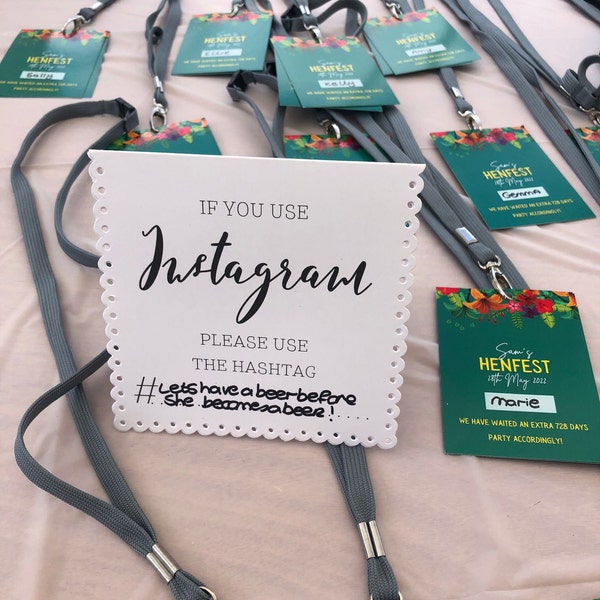 Floral Pastel Personalised Henfest Lanyards - Hen Do - Stag Do - Team ...