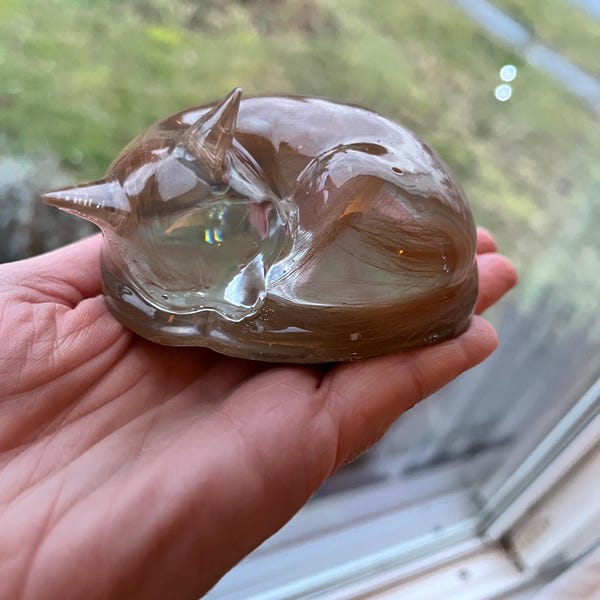 Sleeping Cat - Custom Memorial With Fur or Ashes - Keepsake ...