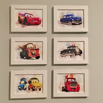 Set 12 DISNEY CARS Printable Art Watercolor Disney Cars Print Disney ...