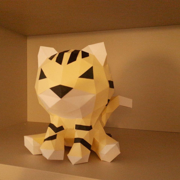 Cat Papercraft 3D DIY Low Poly, Cat Decor, Papercraft Template Cat PDF ...