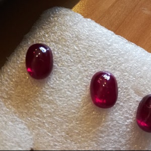 Loose Oval Cabochon Ruby With Visible Inclusions, Lab Created Ruby ...