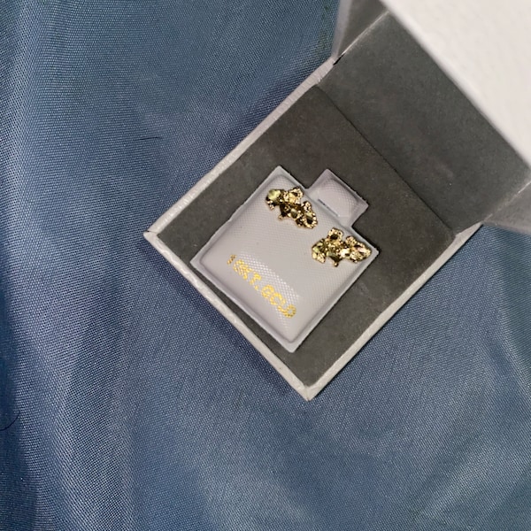 10k & 14k Solid Gold Nugget Stud Push Back Earrings Gift for Men Women ...