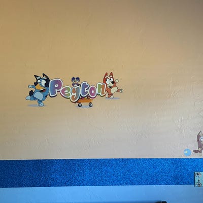 Blue Custom Name, Wall Decal,wall Sticker,color Bricks, Wall Art Peel ...